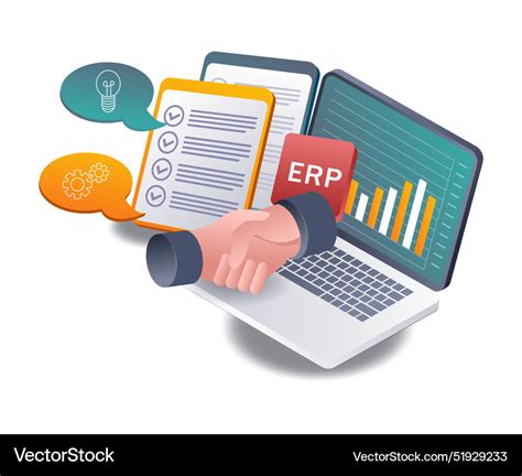 Collaborating On Erp System Integration Royalty Free Vector