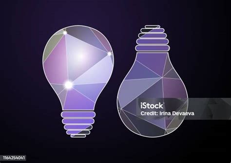 다채로운 낮은 다각형 전구 새로운 아이디어의 개념 창의성의 상징 인포그래픽 비즈니스 프레젠테이션 분석 보고서 브로셔에 적합합니다 3차원 형태에 대한 스톡 벡터 아트 및 기타