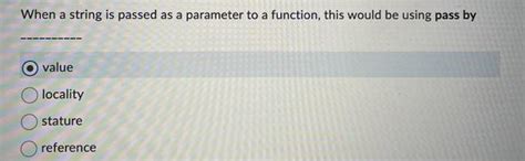 solved when a string is passed as a parameter to a function