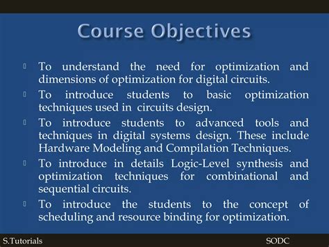 Synthesis And Optimization Of Digital Circuits Ppt