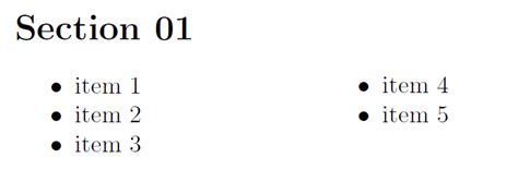 Multicol Organizing A List Of Items Into Two Columns Tex Latex