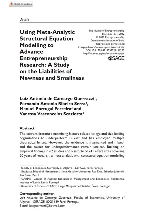 Pdf Using Meta Analytic Structural Equation Modelling To Advance