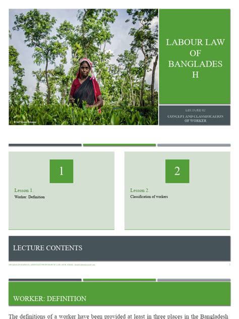 Lecture 02 Concept And Classification Of Worker Pdf Employment Justice