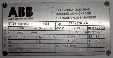 induction motor nameplate details