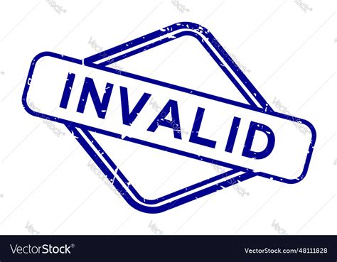Grunge Blue Invalid Word Rubber Seal Stamp Vector Image