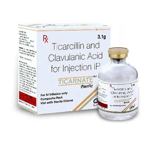 Ticarnate Ticarcillin And Clavulanic Acid For Injection 3 1 Gm At Best Price In Mumbai
