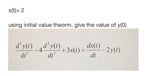 Solved X T 2 Using Initial Value Theorm Give The Value Of Chegg Com