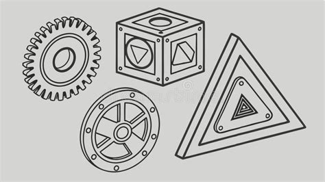 Geometric Shapes And Cube Abstract Design Elements Vector Design