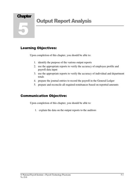Chapter 5 Output Report Analysis Pdf Payroll Tax Debits And Credits