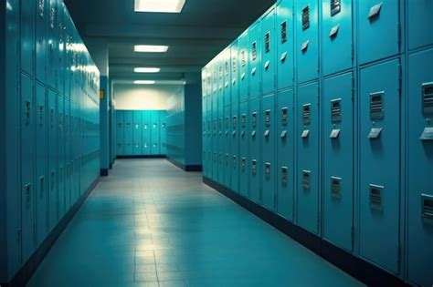 Premium Ai Image Organized Storage Lineup Witness A Meticulously Organized Lineup Of Lockers