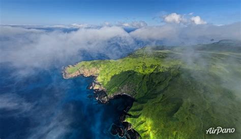 National Park Moneron Island. 8K 360° virtual travel