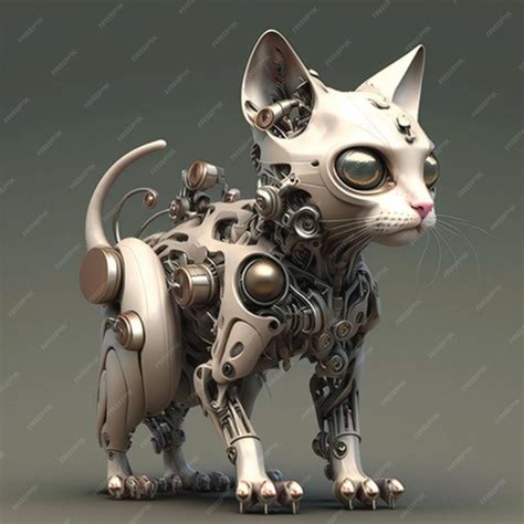 Premium Ai Image A Robot Cat With A Robot Body That Has A Face That