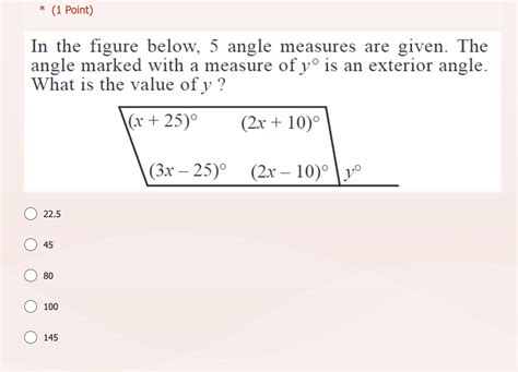 [solved] in the figure below 5 angle measures are given