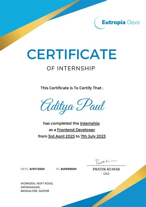 Aditya Paul On Linkedin Frontenddeveloper Internshipcompletion