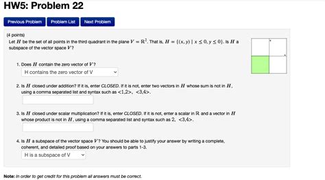 Solved Hw5 Problem 22 Previous Problem Problem List Next