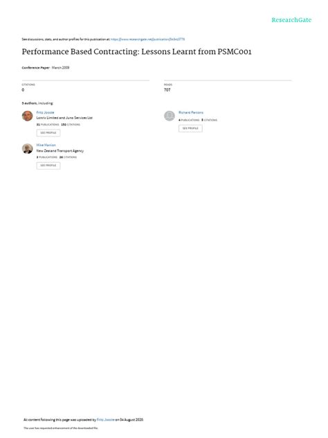 Performance Based Contracting Lessons Le Pdf Quality Assurance Procurement