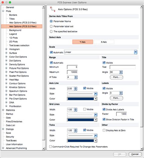 Axis Options