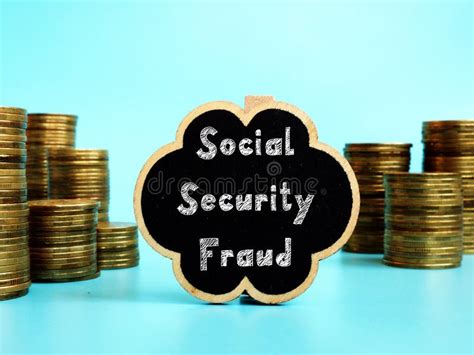 Business Concept About Social Security Fraud With Sign On The Piece Of Paper Stock Photo Image