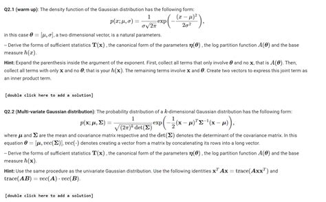 Solved p x θ h x exp η θ T x A θ Here s what each term Chegg com