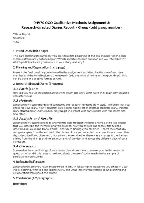 0hv70 2022 2023 Template Assignment 3 1 0hv70 Ogo Qualitative Methods Assignment 3