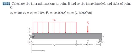 Solved 13 22 Calculate The Internal Reactions At Point B And