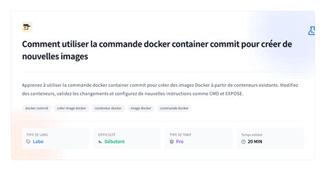 Comment Utiliser La Commande Docker Container Commit Pour Créer Des Images Docker Labex