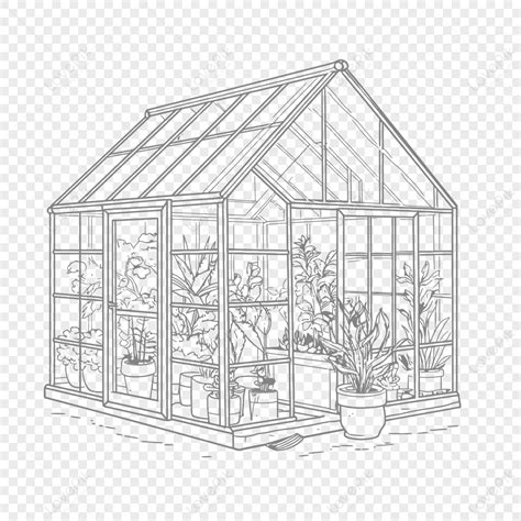 온실 스케치의 윤곽선 그리기 벡터직사각형온실 개요건물 Png 일러스트 무료 다운로드 Lovepik