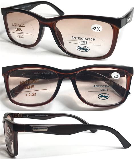 Sl427 Retro Light Tinted Bifocal Reading Glasses Matte Eyebrow Trendy