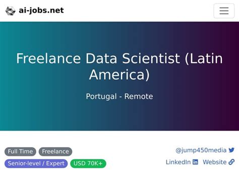 [hiring] freelance data scientist latin america remote r ai ml jobs
