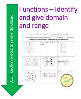 Function Worksheet And Sort Activity Identify Functions And Give The D R 2