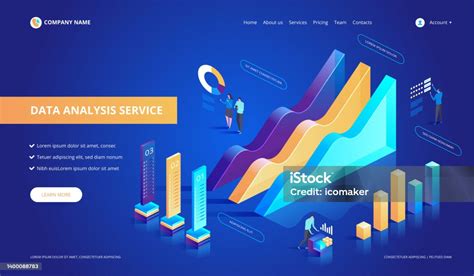 Data Analysis Service Isometric Vector Illustration Abstract 3d Datacenter Or Data Center Room