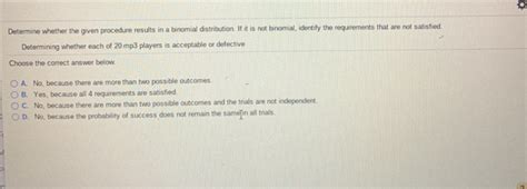 Solved Determine Whether The Gven Procedure Resuits In A