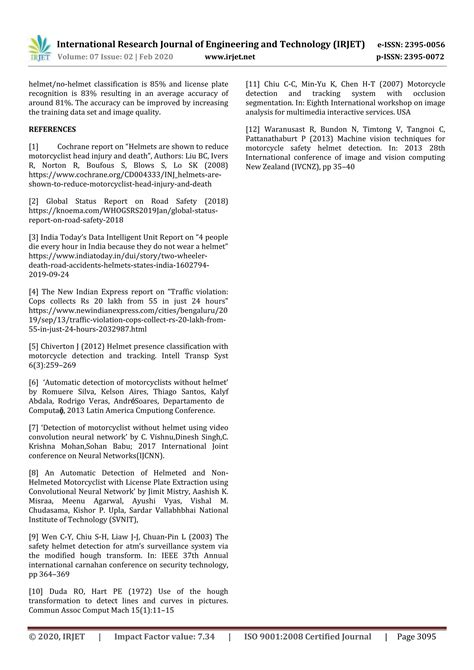 Irjet Helmet Violation Detection Using Deep Learning Pdf