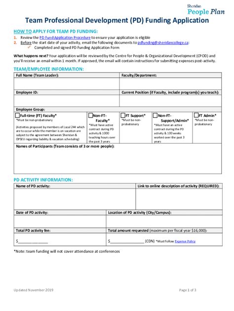 Fillable Online Pd Funding Application Form All Pdf Fax Email Print Pdffiller