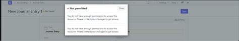 Error You Do Not Have Enough Permissions To Access This Resource When Creating New Journal