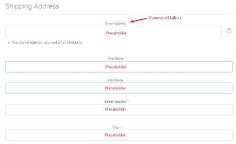 Layout Add Placeholder And Remove All Labels In Magento 2 Checkout