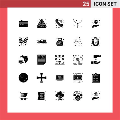 Set Of 25 Modern Ui Icons Symbols Signs For Halloween Cross Nuclear