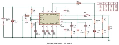Schematic Diagram Electronic Devicevector Drawing Electrical Stock