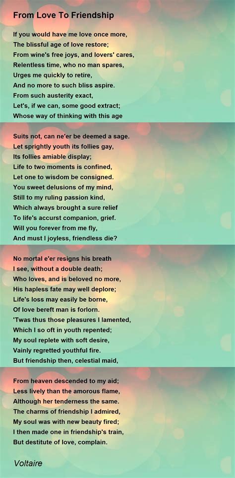 Famous Poems About Love And Friendship
