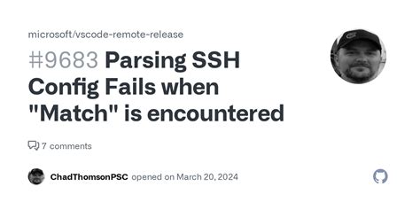 Parsing Ssh Config Fails When Match Is Encountered · Issue 9683 · Microsoftvscode Remote