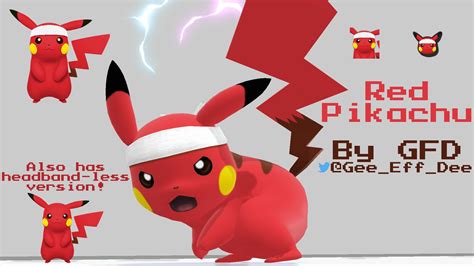 Red Pikachu Mod For Super Smash Bros Wii U Ssb4u Mods