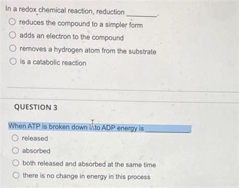 Solved In A Redox Chemical Reaction Reduction Reduces The