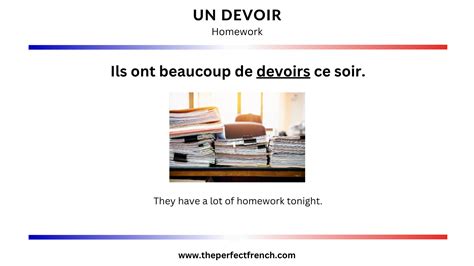 French Word Of The Day Un Devoir Homework French Online Language