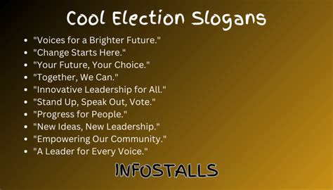 700 Election Slogans You Should Go For Infostalls