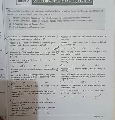These Questions Consists Of Two Statements One Labelled Assertion And Th