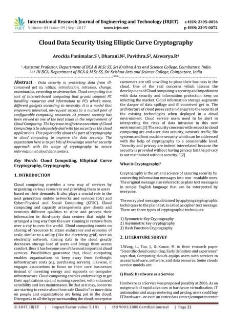 Cloud Data Security Using Elliptic Curve Cryptography Pdf Cloud Computing Internet