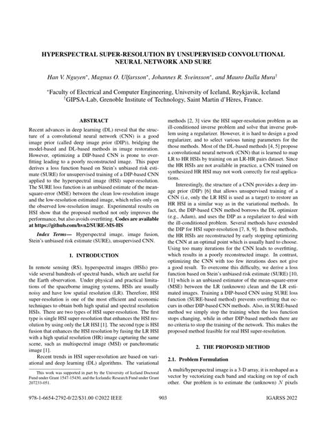 Pdf Hyperspectral Super Resolution By Unsupervised Convolutional