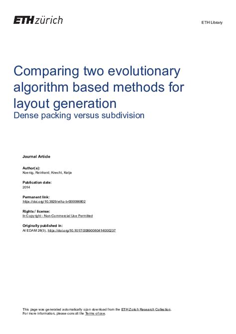 pdf comparing two evolutionary algorithm based methods for layout