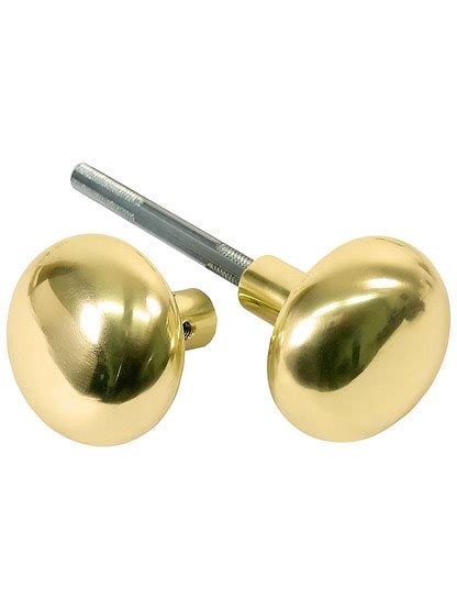 Pair Of Classic Round Door Knobs In Solid Forged Brass House Of Antique Hardware