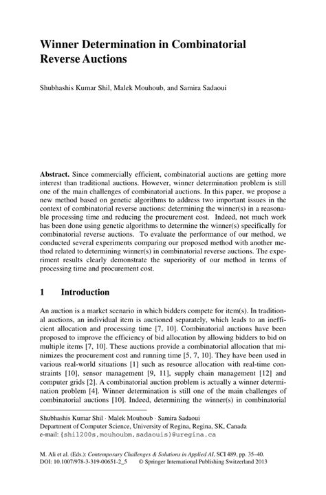 Pdf Winner Determination In Combinatorial Reverse Auctions